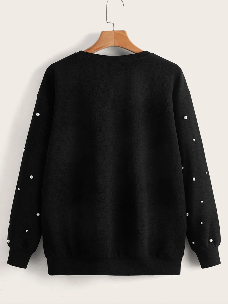 Black Pearls Beaded Sweatshirt For Women – BnB Accessories