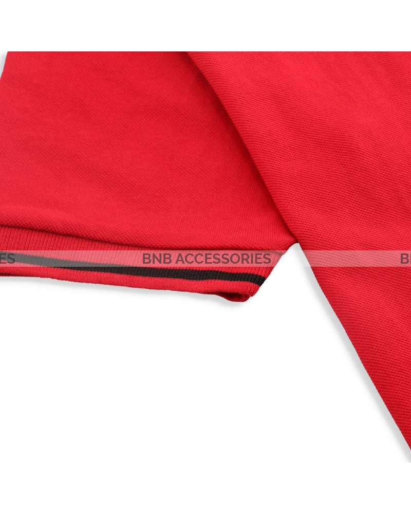 Red with Black Tipping Collar Polo For Men – BnB Accessories